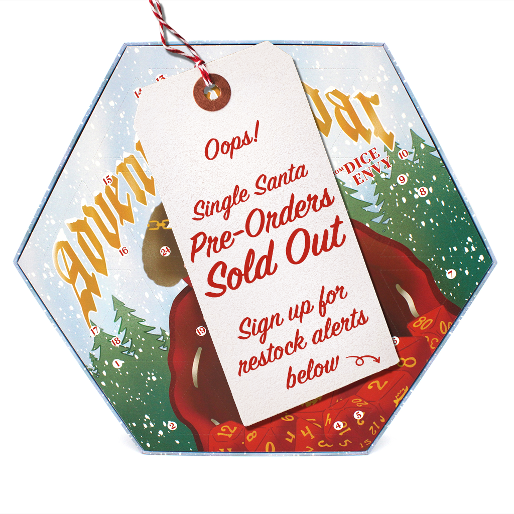 Dice Envy Advent Calendar Christmas Countdown 24 Days of TTRPG Dice